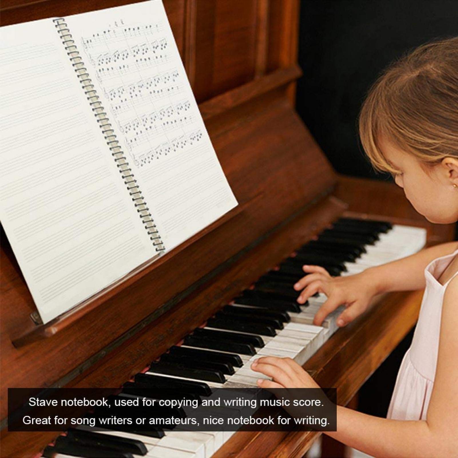 Notebook Practical for Writing Music Score(Black Piano Pattern)