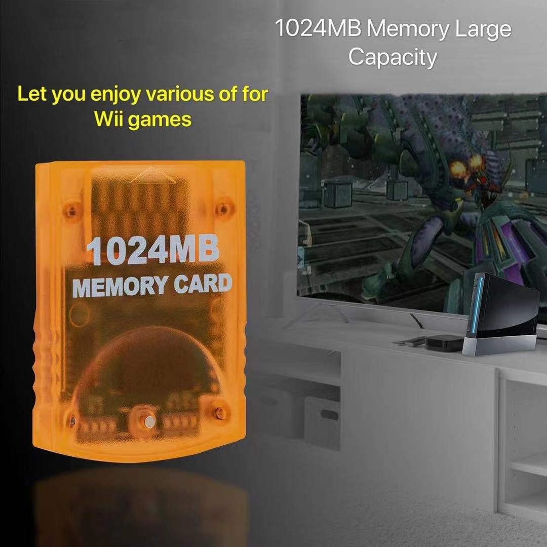 Hadwns 1024MB (16344 Blocks) High Speed Memory Card Compatible with Gamecube and Wii Console NGC GC- Orange