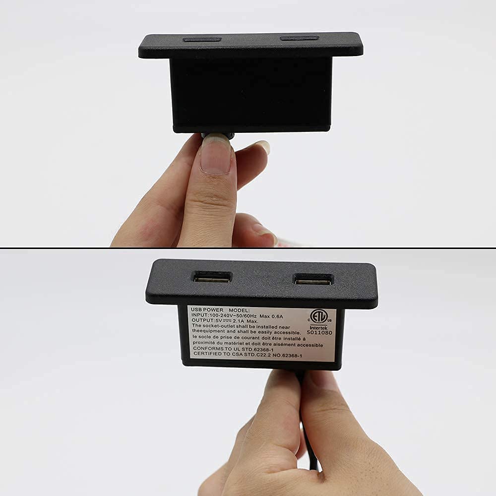 Powered USB Hub Socket Recessed USB Power Outlet Power Gromment 2 USB 2.1A Mounted into Bed Desk Table