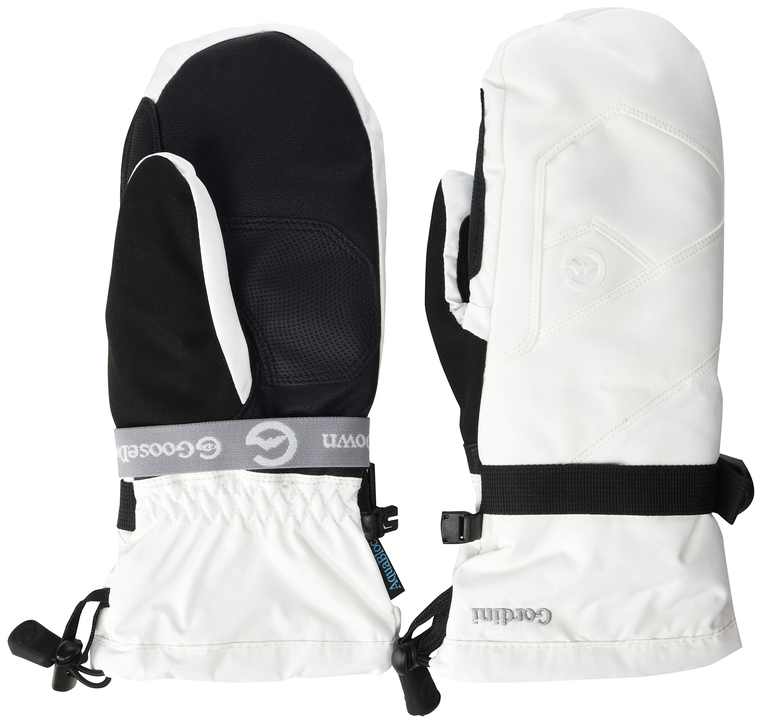 Gordini Women's Standard AquaBloc Down Gauntlet Mitt, White, Small