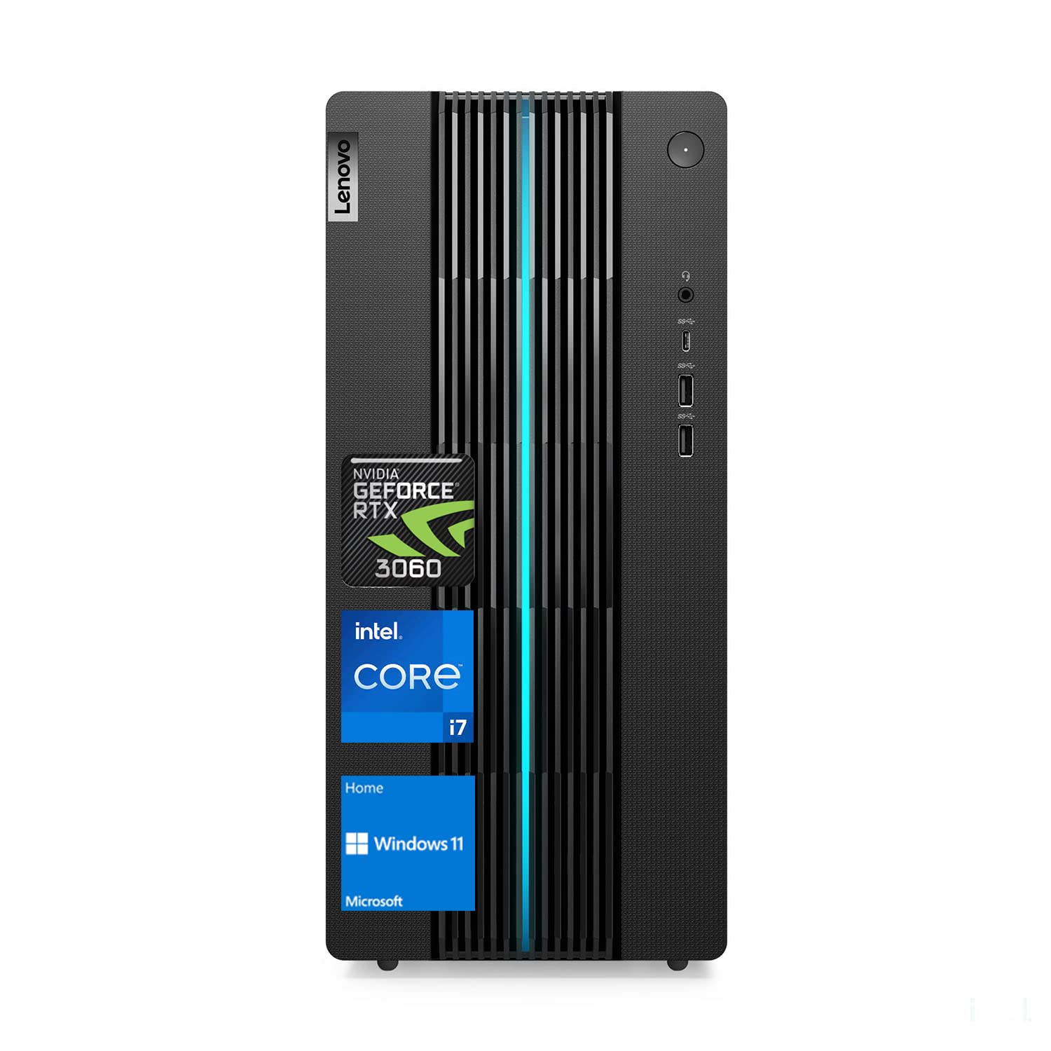 Lenovo IdeaCentre 5i Gaming Desktop, 12th Gen Intel Core i7-12700, Geforce RTX 3060, 32GB RAM, 1TB PCIe SSD + 2TB HDD, Wi-Fi 6, DisplayPort, HDMI, Windows 11 Home, Black