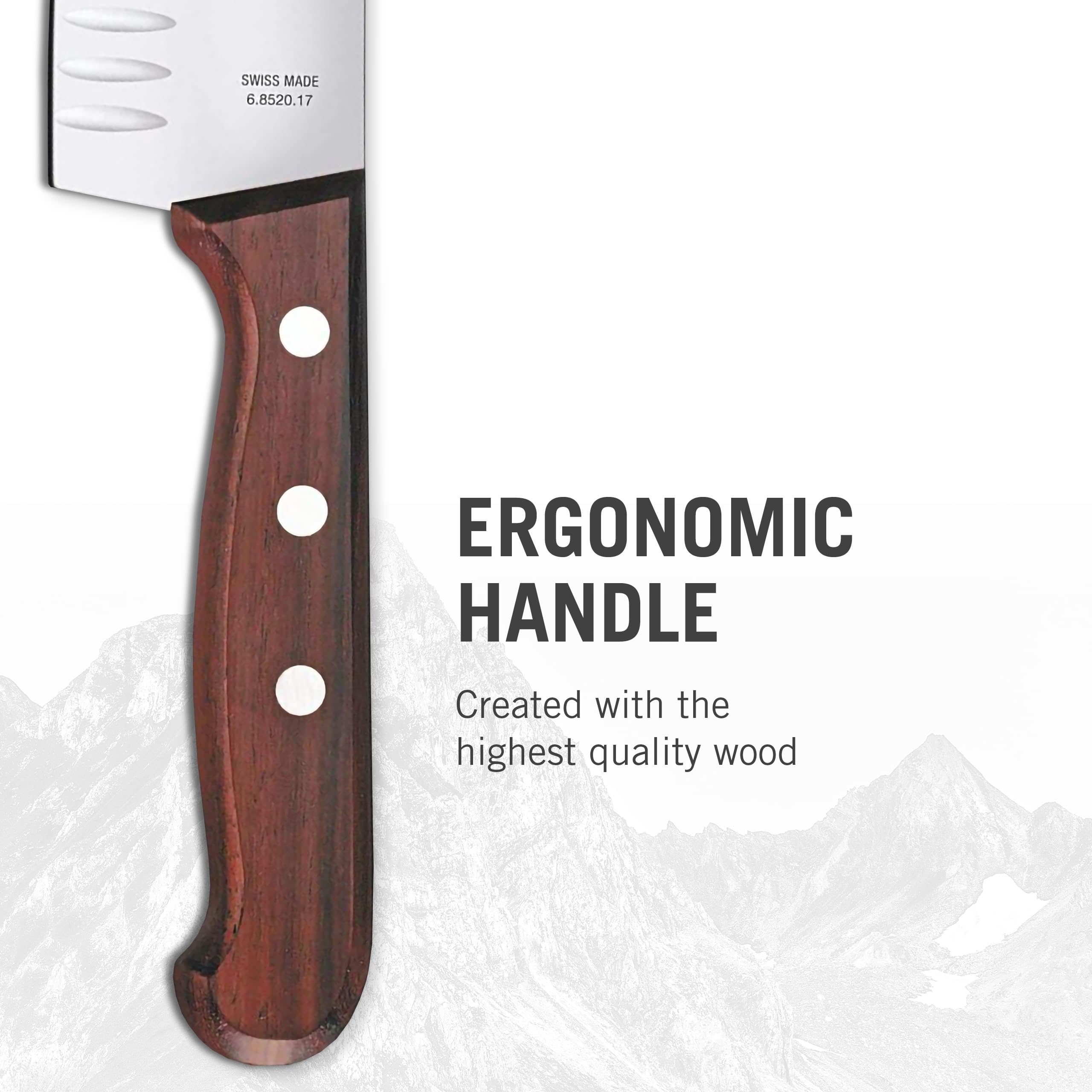 Victorinox 6.7-Inch Wood Santoku Knife with Fluted Edge