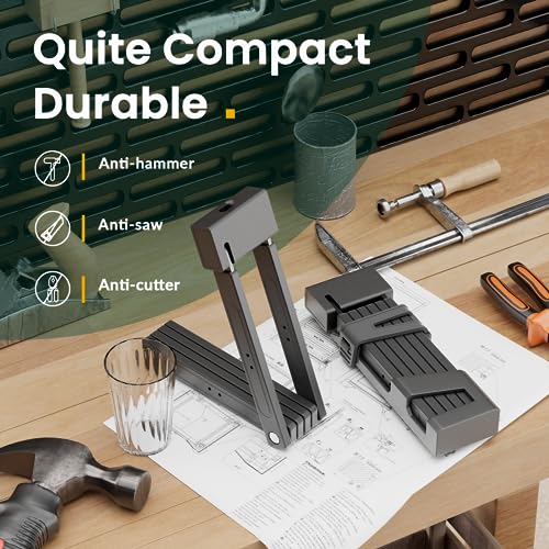 Titanker Folding Bike Lock for Bicycle - 100cm Long Foldable Bike Locks with Keys and Mount, Heavy Duty Anti Theft Bicycle Locks Compact Hardened Steel Bike Lock for Electric Bikes Motorcycles Scooter