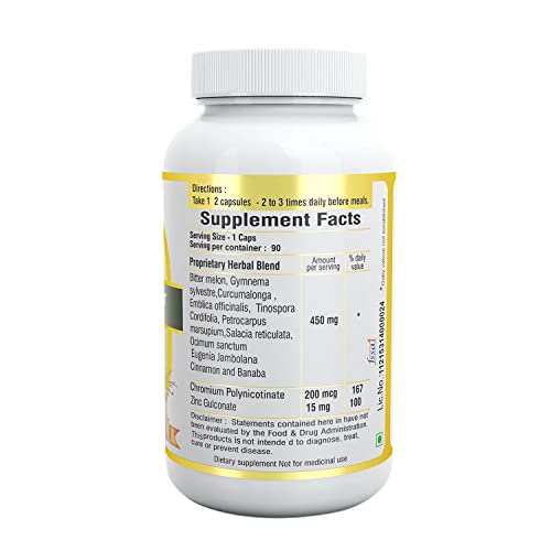 Sugar Knocker - Herbal Supplement - Pack of 1 (90 Veg Capsule)