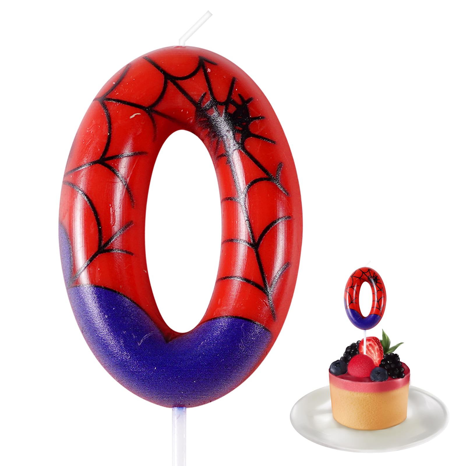 Spider 3rd Birthday Candle, Red Spider Number 3 Cake Candle Birthday Cake Topper for Spider 3rd Birthday Party Decorations
