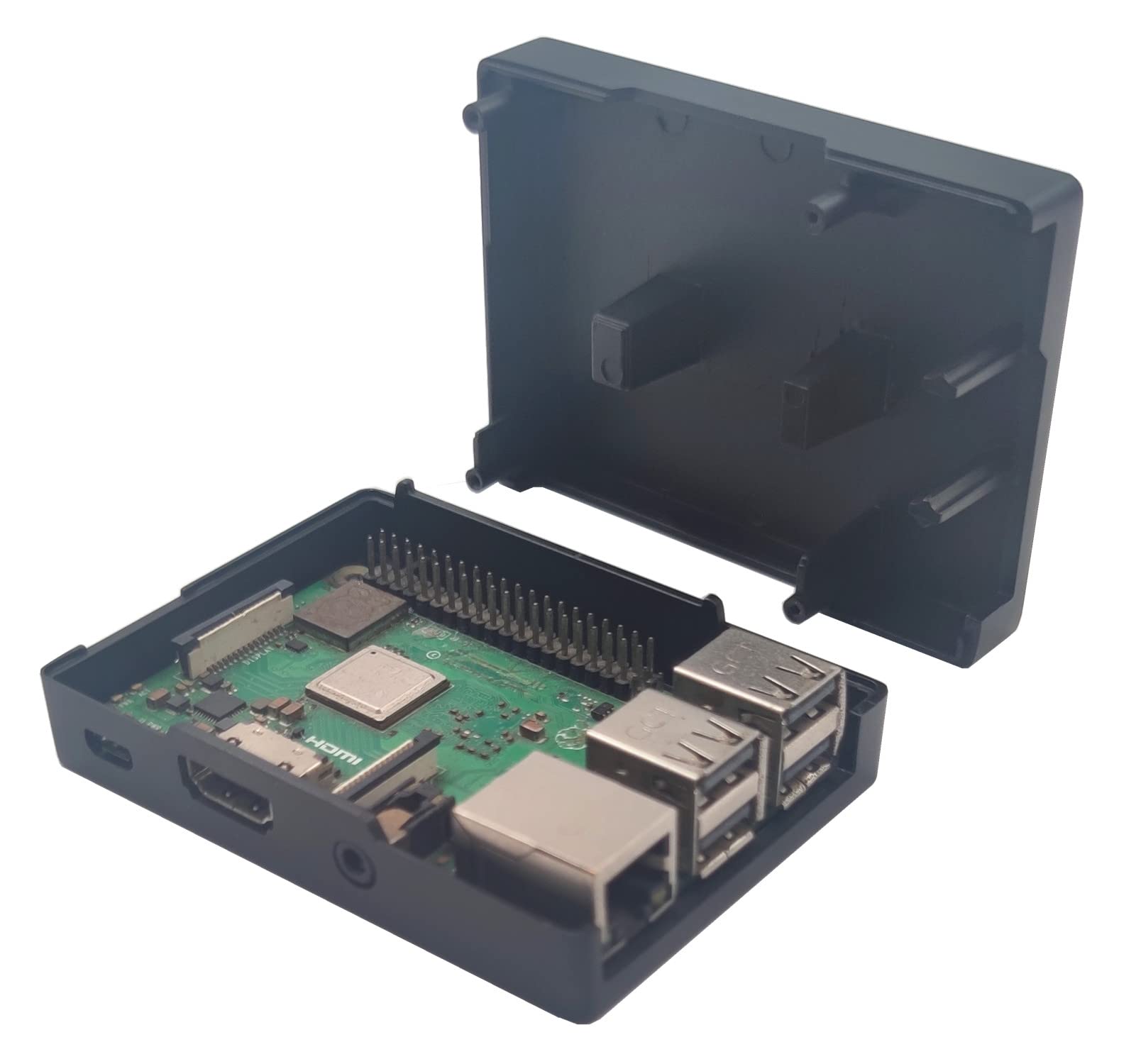 Raspberry Pi 3 Case, Aluminum Alloy Case for Raspberry Pi 3B+, Black Box Metal Shell Passive Cooling Enlosure Case for Raspberry Pi 3 Model B (Black)