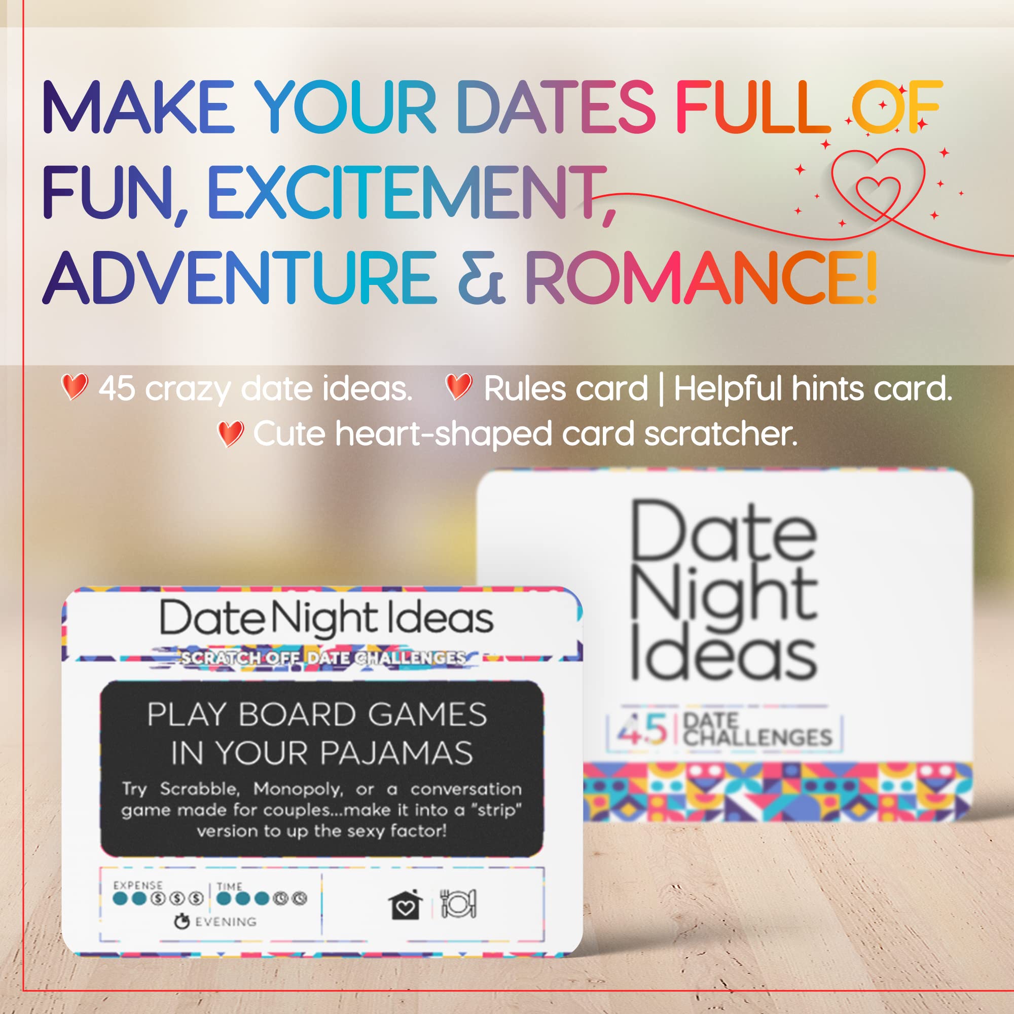 Meta Vibe Date Night Ideas for Couples - Adventure Together and Ignite Romance with Unique Date Plans - Fun Game for Anniversaries - Valentines Box Kit with 45 Scratch-Off Cards