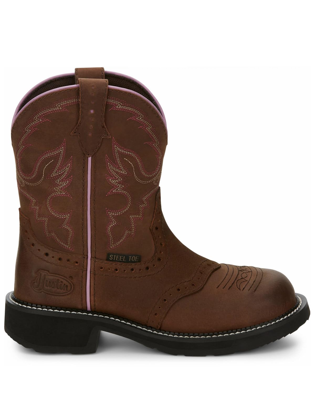 Justin Women's Wanette Western Work Boot Steel Toe Distressed Brown 7.5 M US