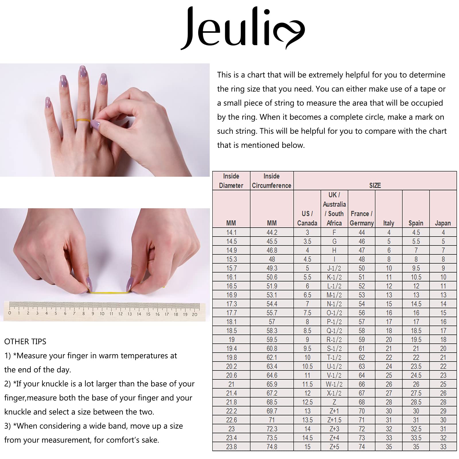 Jeulia Round Cut Sterling Silver Eternity Ring for Women All-Around Band Stacking Ring Set Diamond Engagement Wedding Band Ring with Jewelry Gift Box (White, 7)