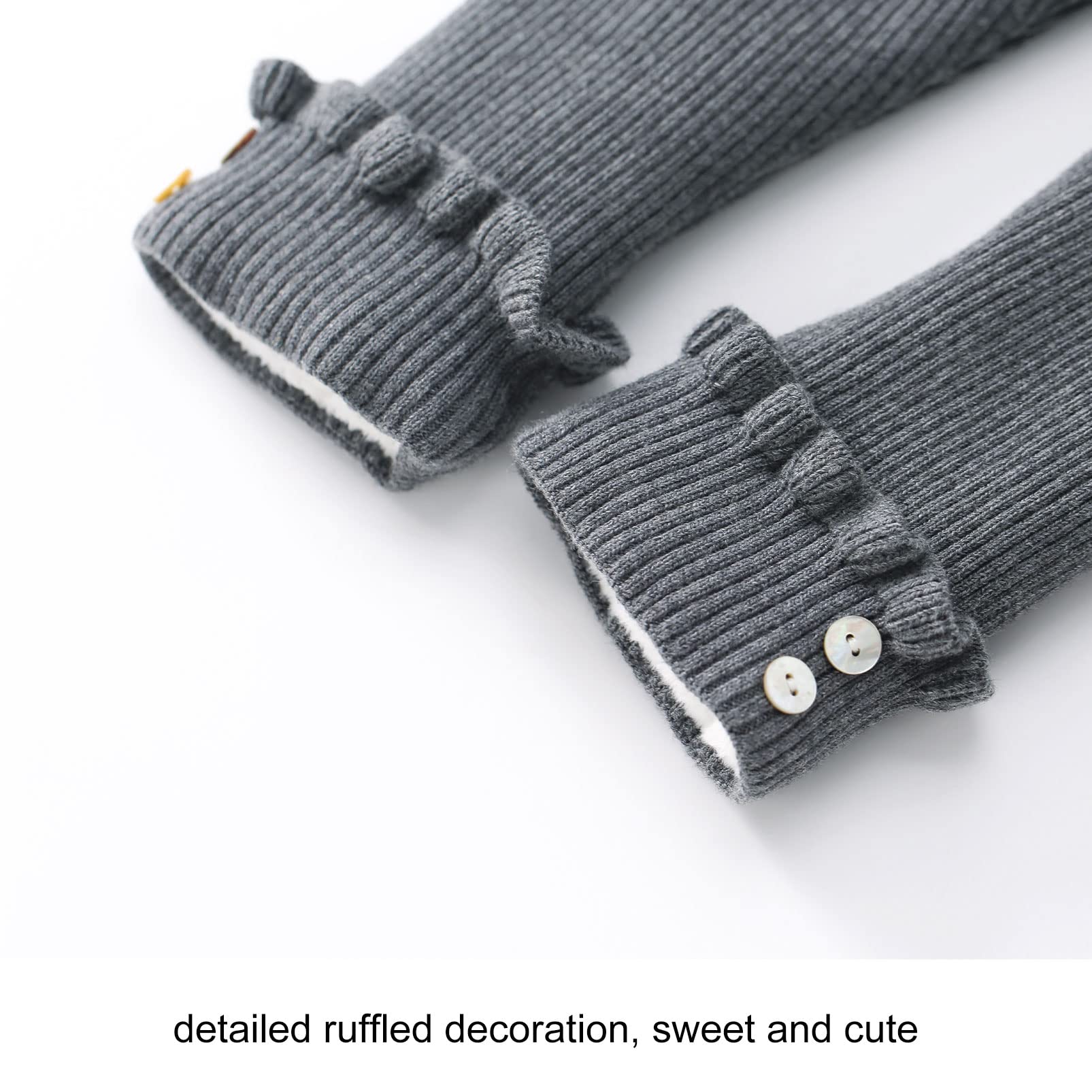 pureborn Baby Girls Winter Leggings Thick Fleece Lined Elastic Tights Warm Pants 12-24 Months Dark Grey