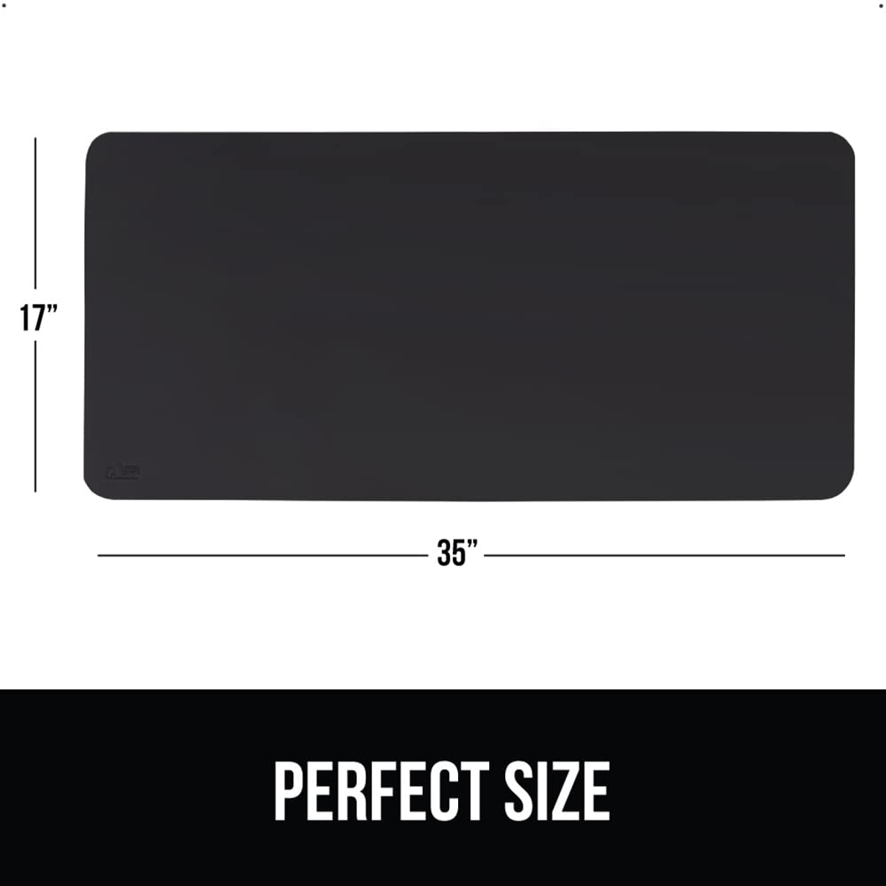 Gorilla Grip Desk Mat, Non Slip and Heat Resistant Mouse Pad, Soft PU Leather Pads, Dual Sided Blotter, Desktop Protector Covers for Home Office Keyboard Laptop Computer and Writing, 35.4x17, Gray