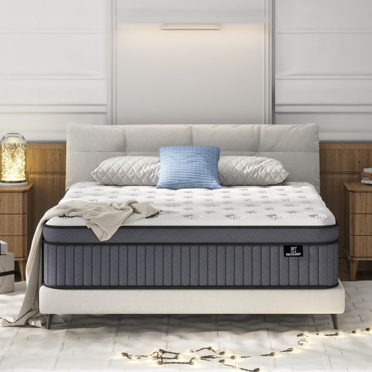 Queen Size Mattress, Upgrade Strengthen 14 Inch Firm Hybrid Queen Mattress in a Box, Mattress Queen Size With Memory Foam and Independent Pocket Springs, Strong Edge Support, Release Pressure