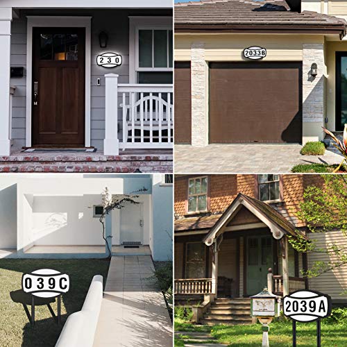 Oak Leaf Lighted House Numbers Solar Address Sign, 20 LEDs House Numbers for Outside, IP65 Waterproof Address Plaques for House Garden Yard Street Mailbox Hotel, Wall Mounted or Inserted with Stakes