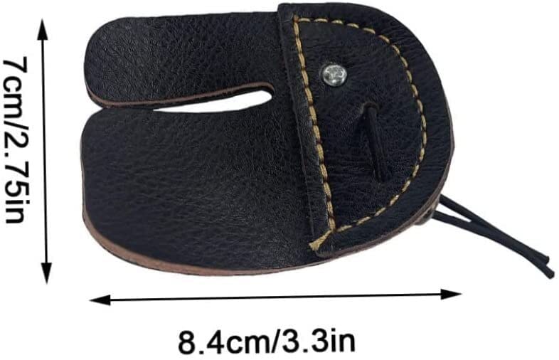 Haiqings 2Pcs Archery Finger Tabs Shooting Finger Guard Leather Protective Gears for Recurve Bow Shooter jiangyu1994