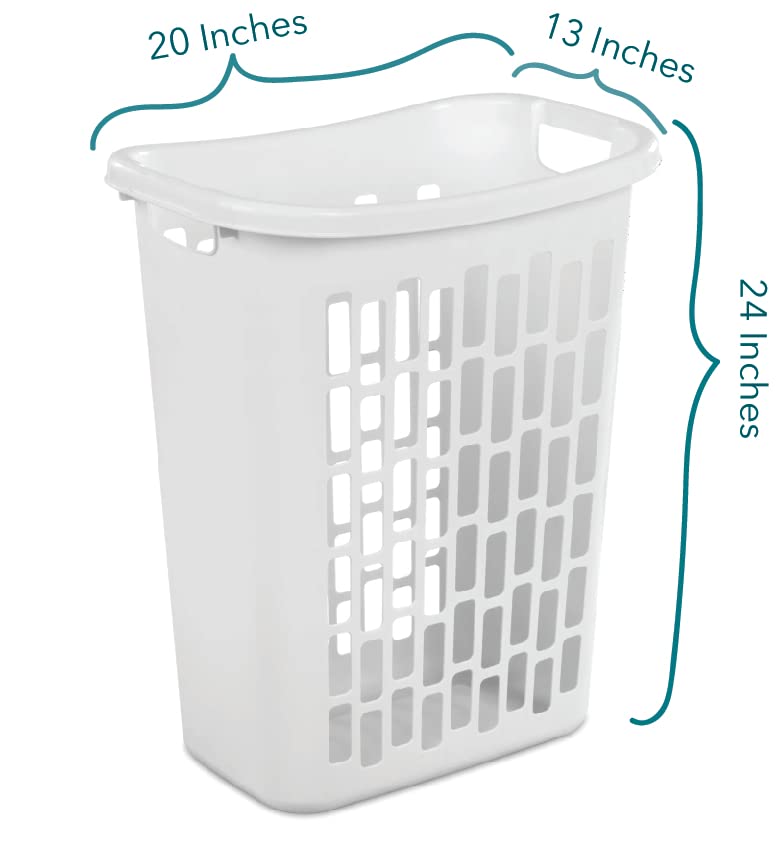 SEDLAV Laundry Hamper, 24”, Rectangular, Laundry Basket Plastic, White, Laundry Basket. Ideal For: Laundry Room Organization, Hampers For Laundry, Toy Bin, Clothes Hamper, Dirty Clothes Hamper