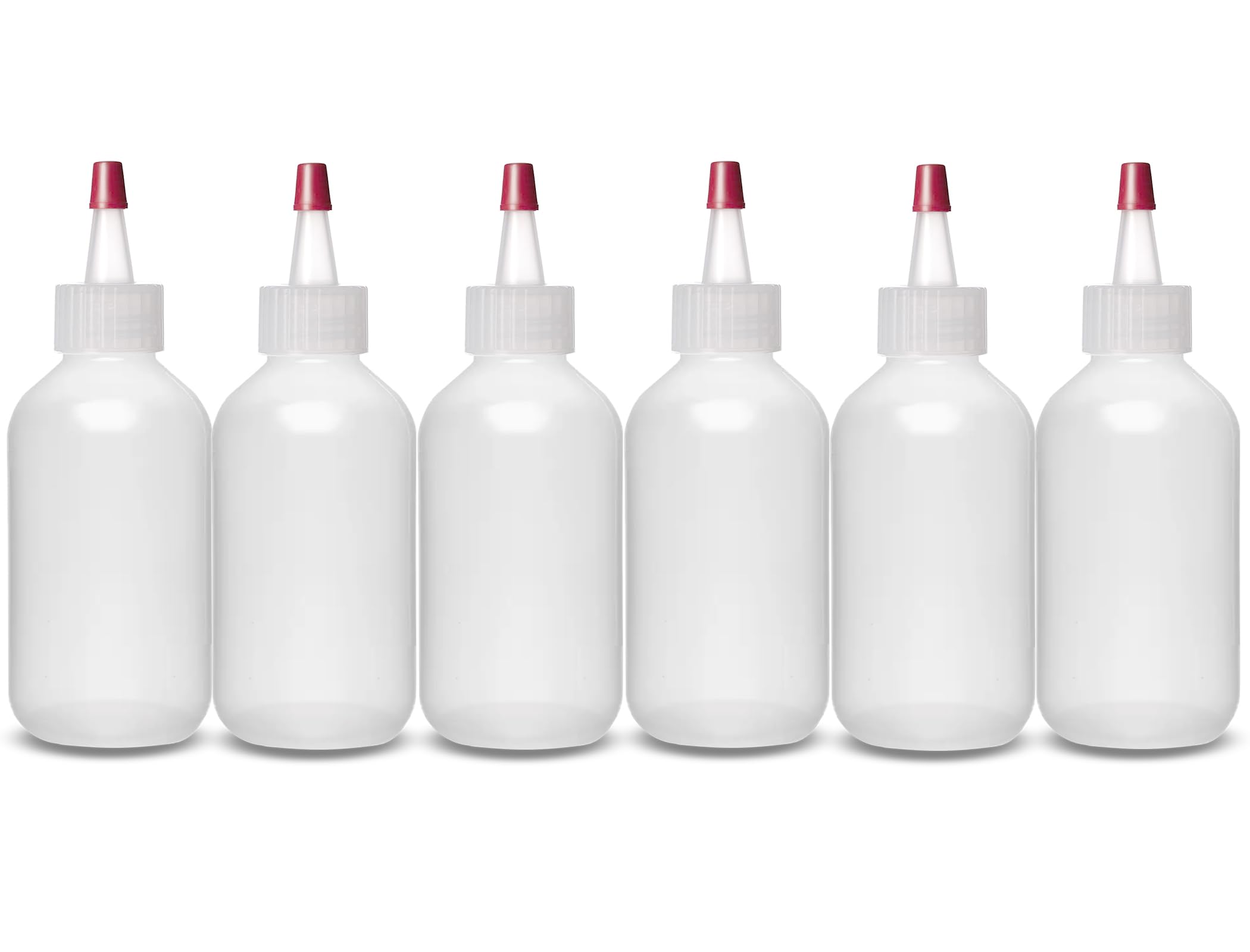 ljdeals 4 oz Plastic Squeeze Bottles with Yorker Caps, for condiments, glues, paints, craft, sauce and moreā¦Pack of 6, BPA Free, Made in USA