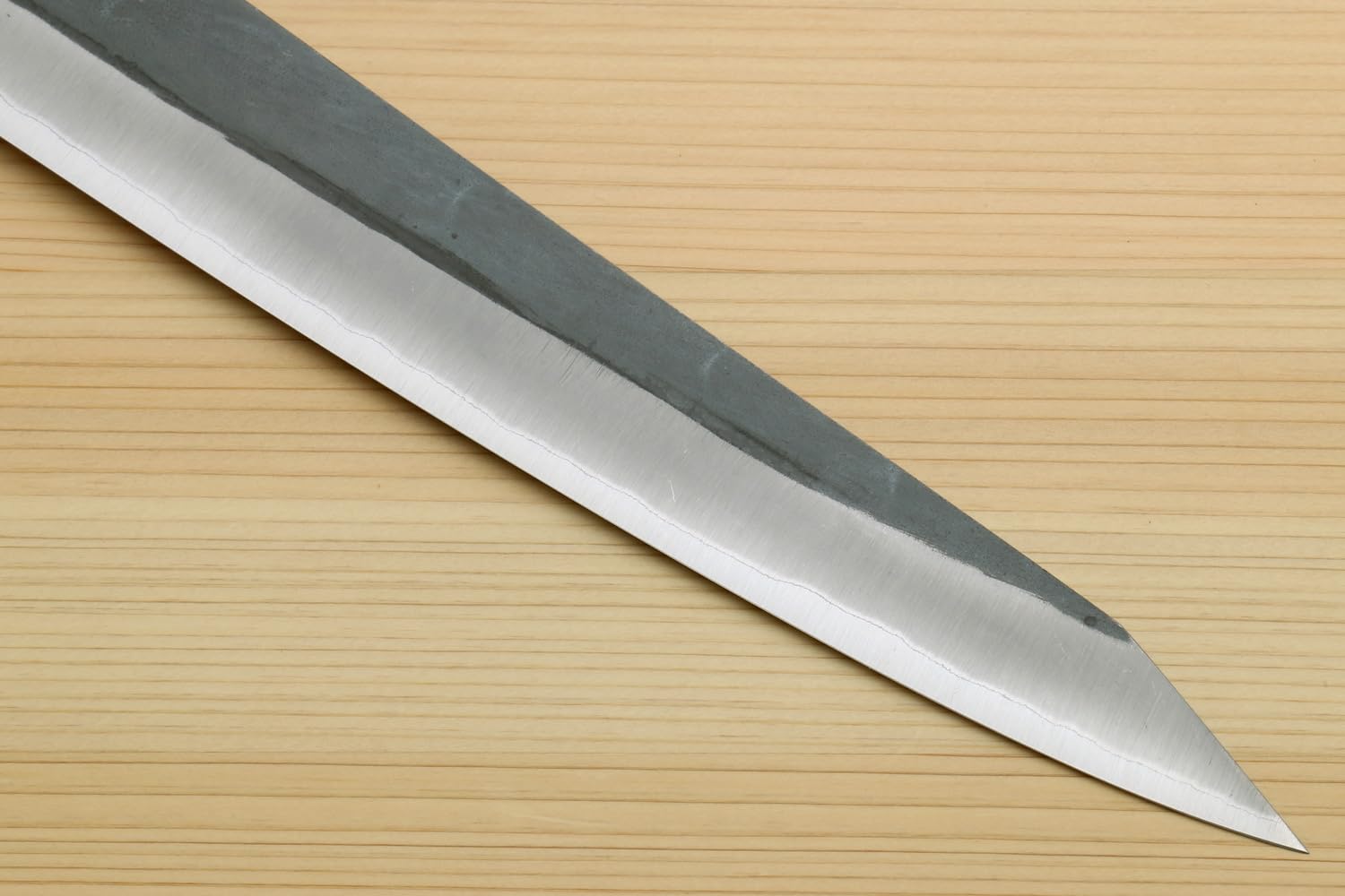 Yoshihiro Kurouchi Black-Forged Blue Steel Stainless Clad Sujihiki Kiritsuke Slicer Knife Ebony Handle (10.5"(270mm) & Saya Cover)