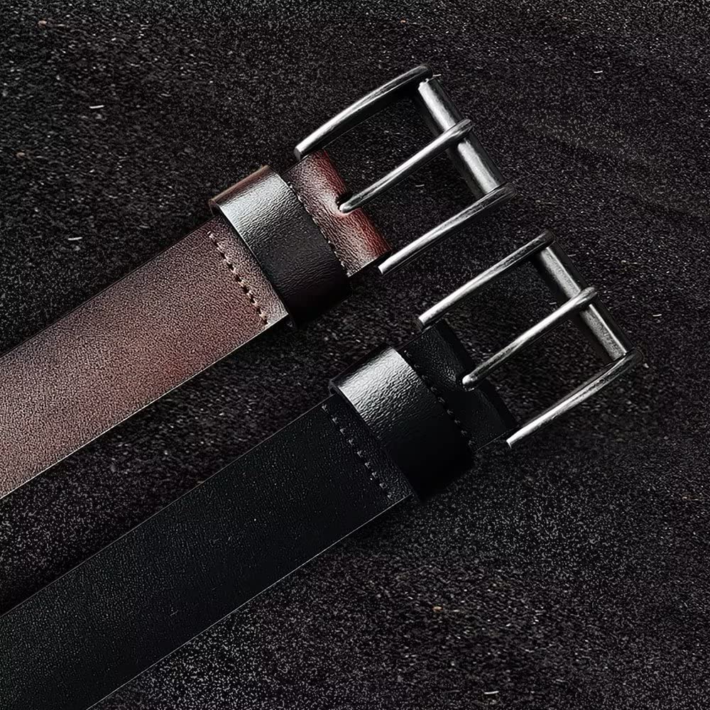 Mens Belt Leather for Jeans, Samilor Full Grain Leather Work Belt 1.5", 100% Fine Leather Belt Roller Buckle for Casual Pants,BLACK, SIZE 37-40