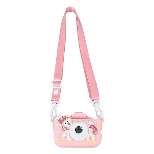 Kids Video Camera, Funny Kids Video Camera Toy Camera Auto Rechargeable 2.0 Inch IPS Screen for Boys Girls (Pink)