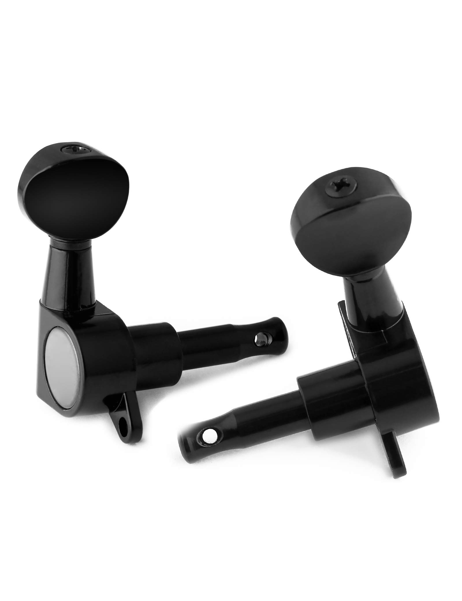Holmer Guitar String Tuning Pegs Tuning Machines Sealed Machine Heads Grover Tuners Tuning Keys Oval Button 3 Left 3 Right for Electric Guitar or Acoustic Guitar Black.