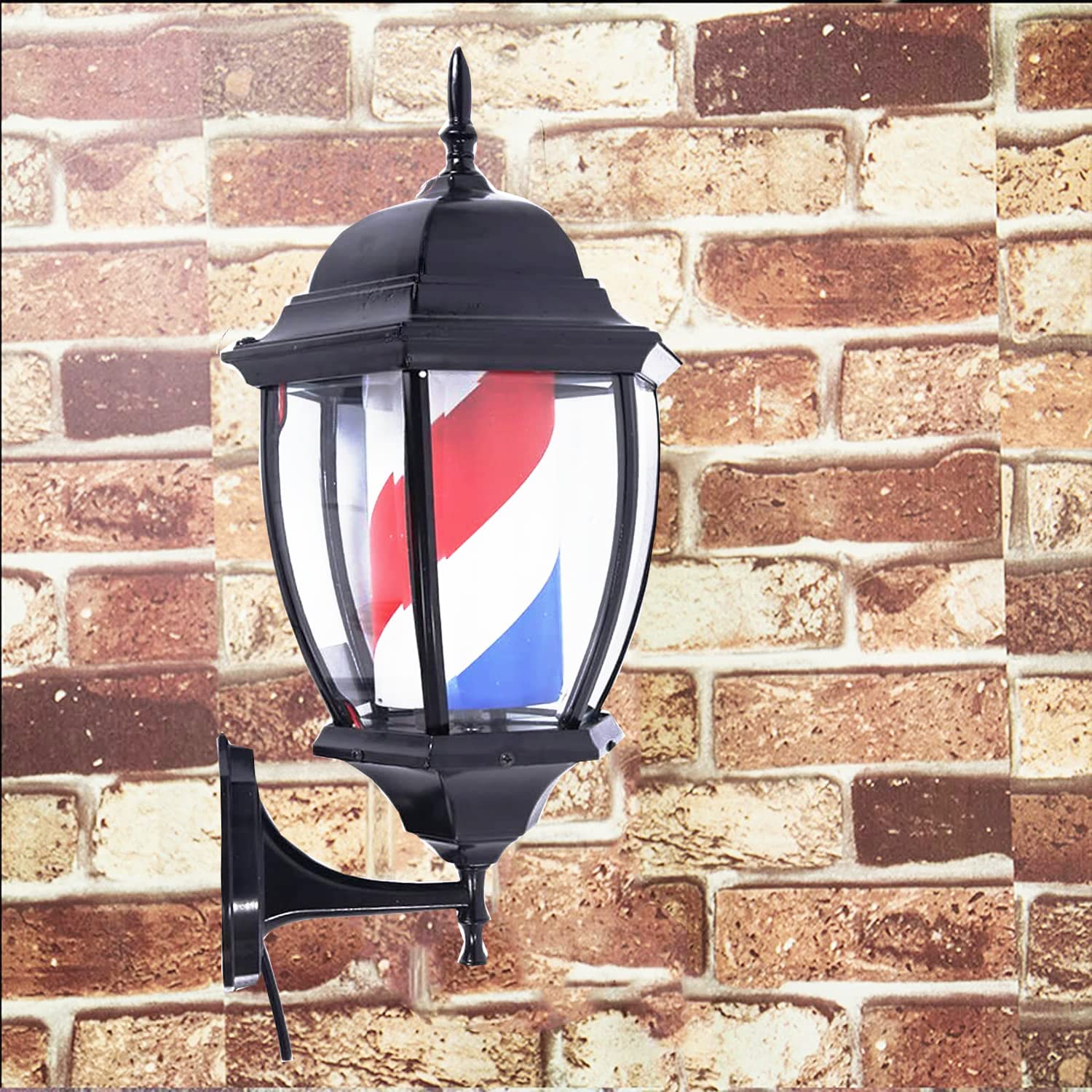 RUTILY Barber Pole Light Salon Barber Shop Light Spinning Style Red White Blue Barber Shop Open Sign LED Rotating Strips Light & Waterproof Save Energy LED Light,Wall Mountain Rotating Light