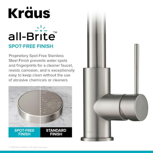Kraus KPF-3104SFS Oletto Contemporary Pull-Down Single Handle Kitchen Faucet, 16.25 inch, Spot Free Stainless Steel