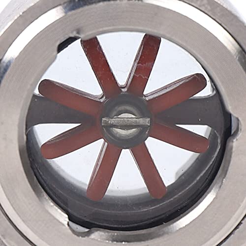 Water Flow Indicator, Stainless Steel 1" NPT Female Thread Sight Flow Indicator with Plastic Impeller