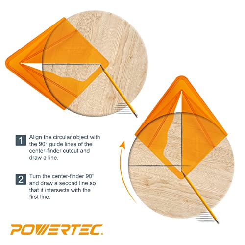 POWERTEC 71080 Plastic Center Finder β Wood Turner Tools Series