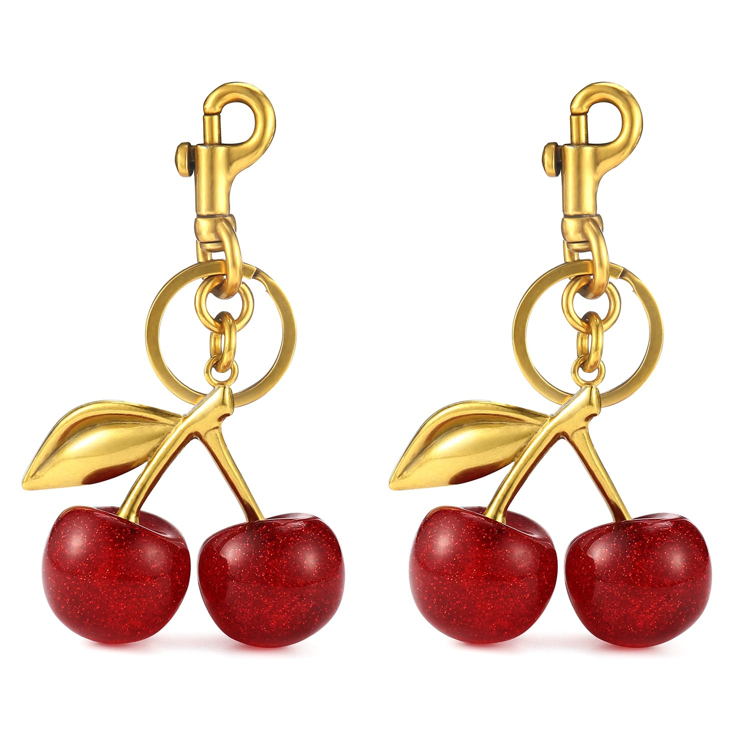 MINKARS Cherry Bag Charm, Cherry Keychain Accessory Purse Charm