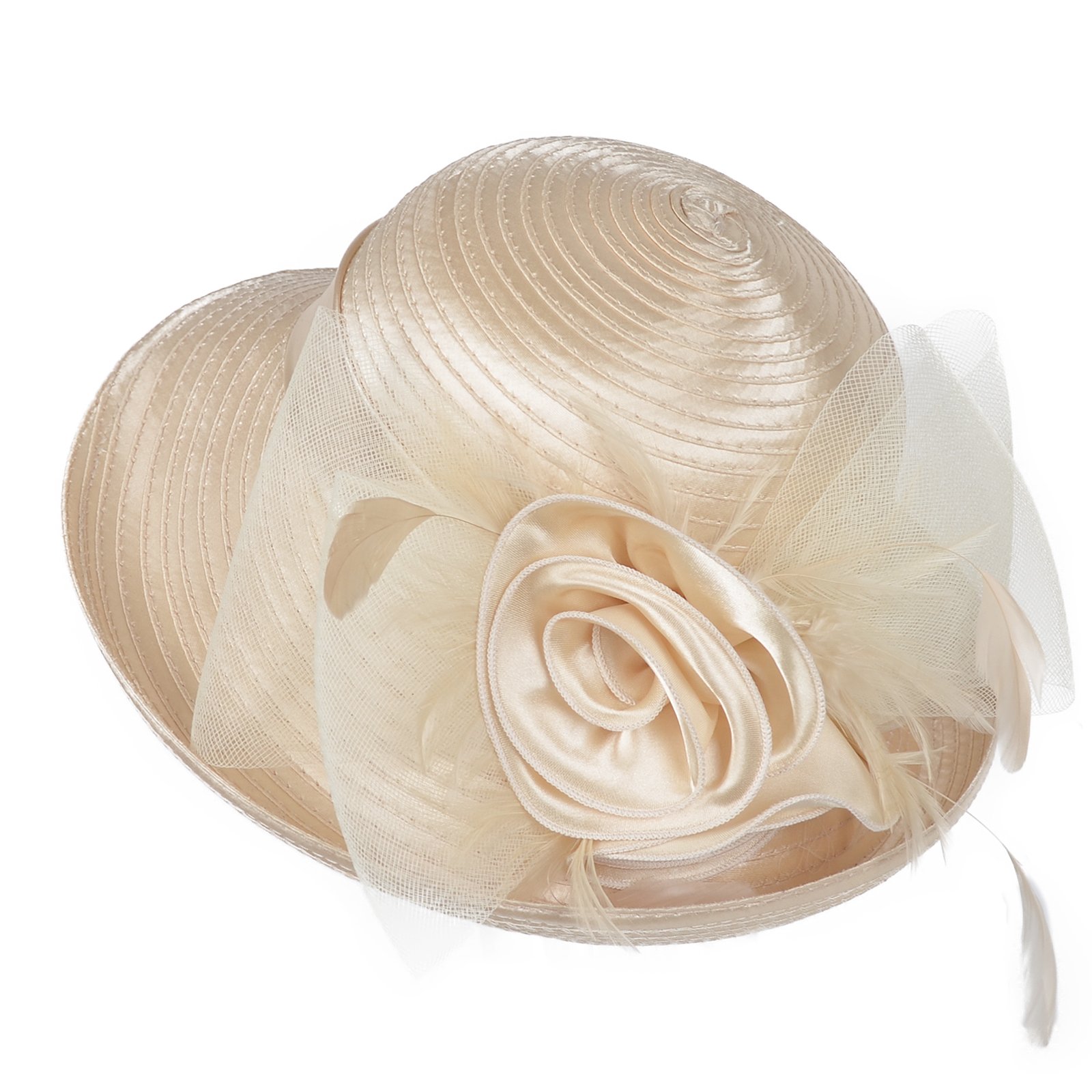 Original One Women's Classic Cloche Church Hat for Derby Day Kentucky Horse Racing (White)