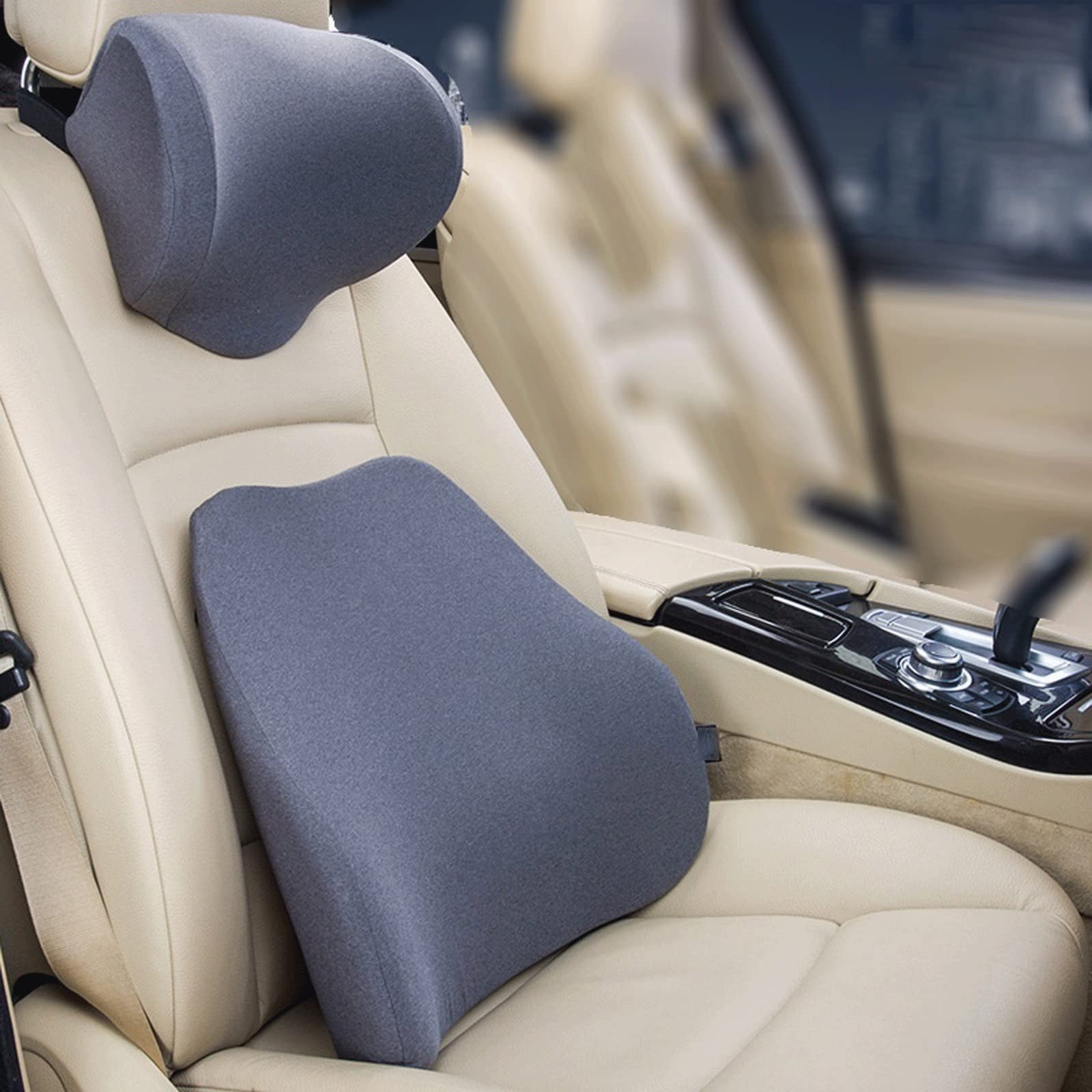 KIFRAL Neck Pillow Soft Car Pillow Lumbar Support Cushion Car Seat Cushion Memory Foam Polyester Back Cushion Relief Pillow (Color : 5)