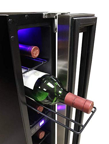Vinotemp 7 Bottle Built-in Style Wine Cooler with Stainless Steel Door Trim and Dual Pane Glass