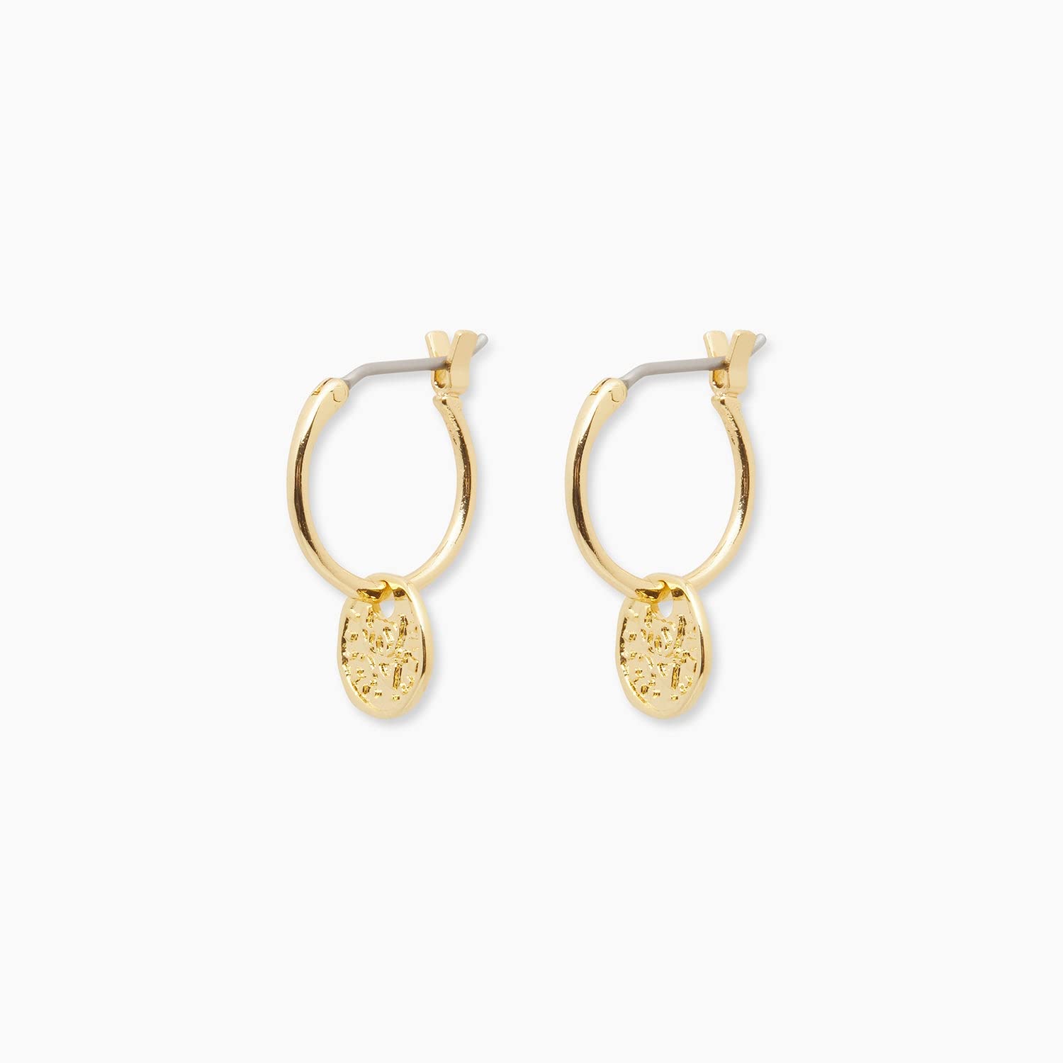 gorjana Women's Ana Coin Huggie Earrings, 18K Gold Plated, Surgical Steel Hinge Closure