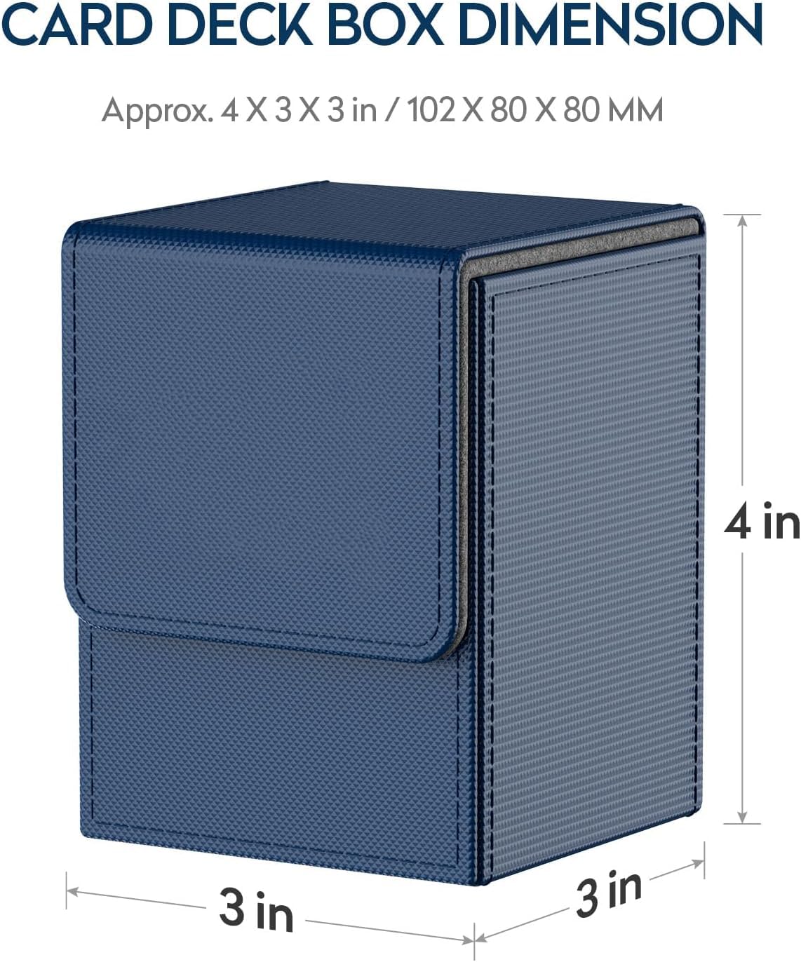 MIXPOET Deck Box compatible with MTG Cards, Trading Card Case with 2 Dividers per Holder, Large Size for 100+ Cards (Whirlpool-Blue)