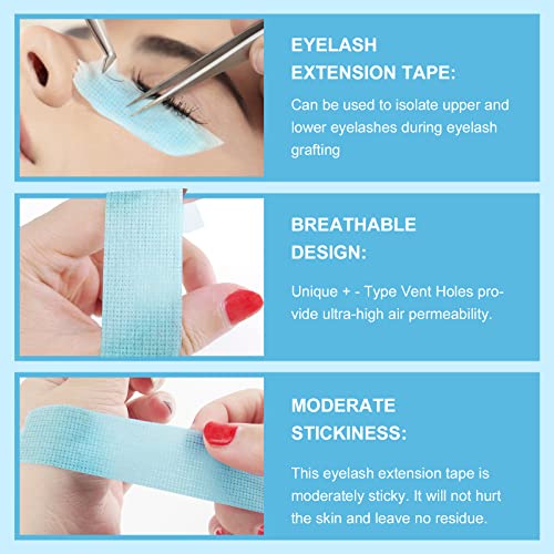 Lash Tape for Eyelash Extensions Blue Eyelash Tape for Extensions Sensitive Eyelash Extension Tape Sensitive Skin Tape for Eyelash Extensions Breathable Medical Microporous Tape(0.98in 3.9yd, 1Roll)