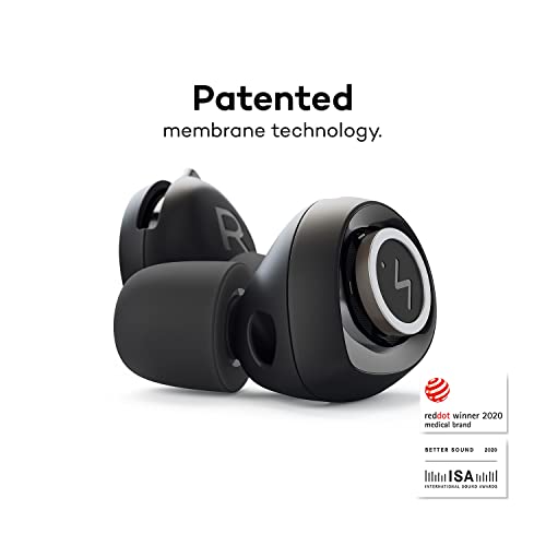 Minuendo high fidelity acoustic earplugs | Hearing protection for musicians | Adjustable dB attenuation ear plugs | Made in Norway | Award winning design | Suitable for concerts, gigs, working Black