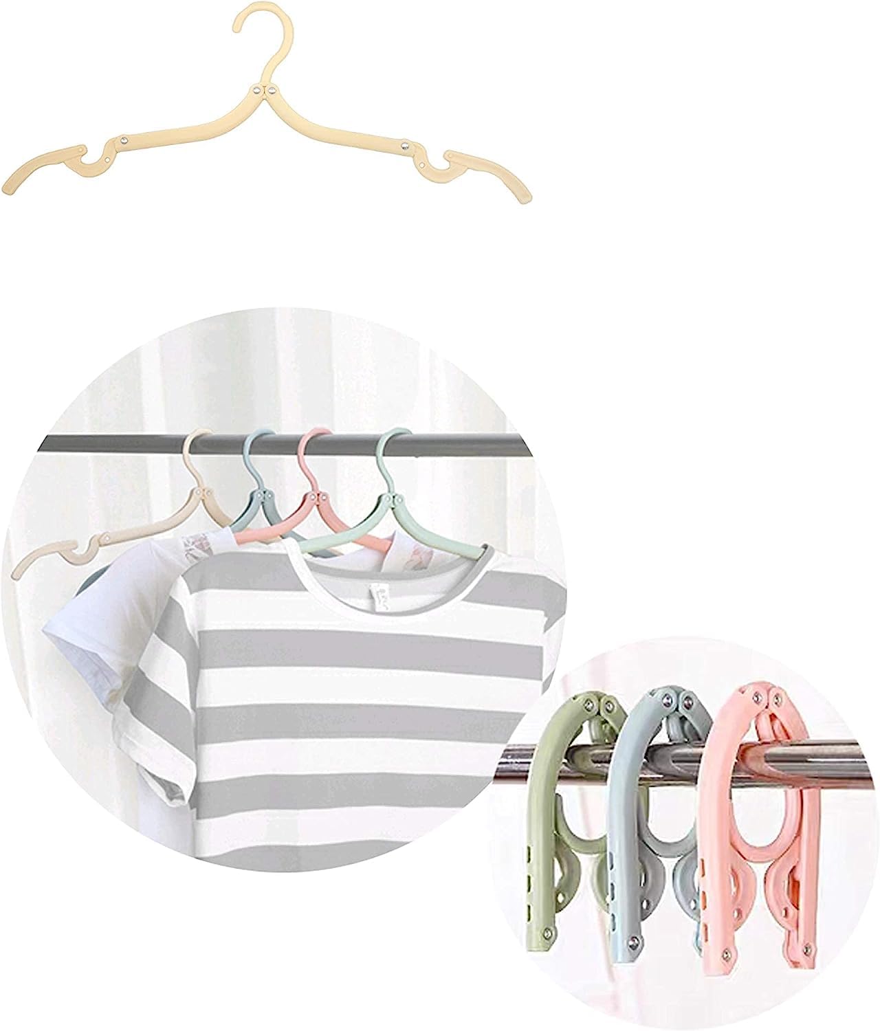 RZJZGZ 12Pcs Travel Hangers Folding Hangers Portable Clothes Hangers Foldable, Non-Slip, Lightweight for Home and Travel