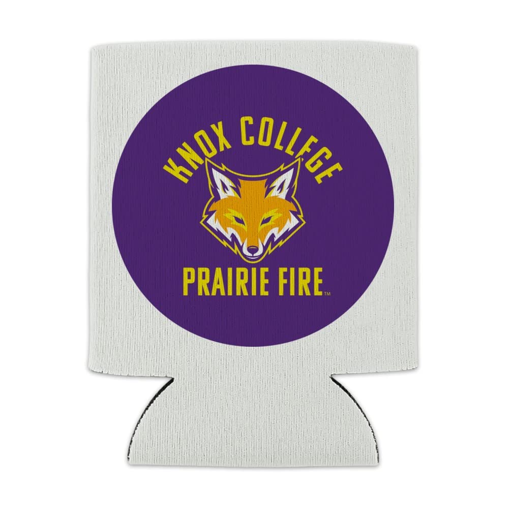 Knox College Prairie Fire Logo Can Cooler - Drink Sleeve Hugger Collapsible Insulator - Beverage Insulated Holder