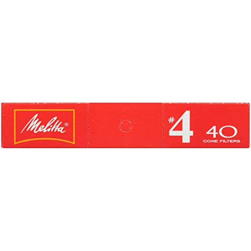 Melitta 4 Cone Coffee Filters, White, 40 Count (Pack of 12) 480 Total Filters Count - Packaging May Vary