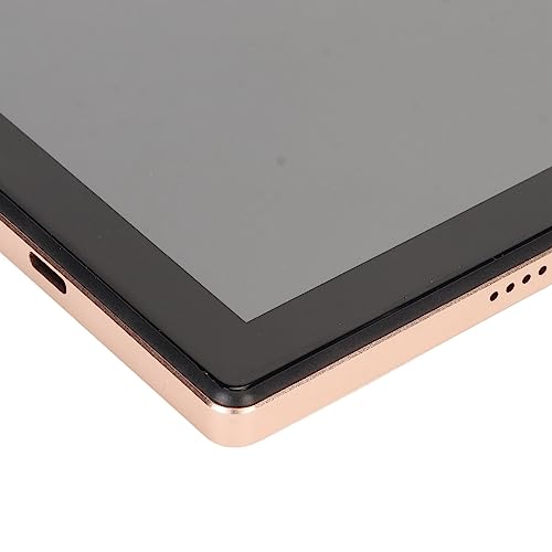 Jopwkuin 10.1 Inch Tablet, Gold Supports Fast Charging 8 Core CPU 100-240V 2 in 1 FHD Tablet for Reading (US Plug)