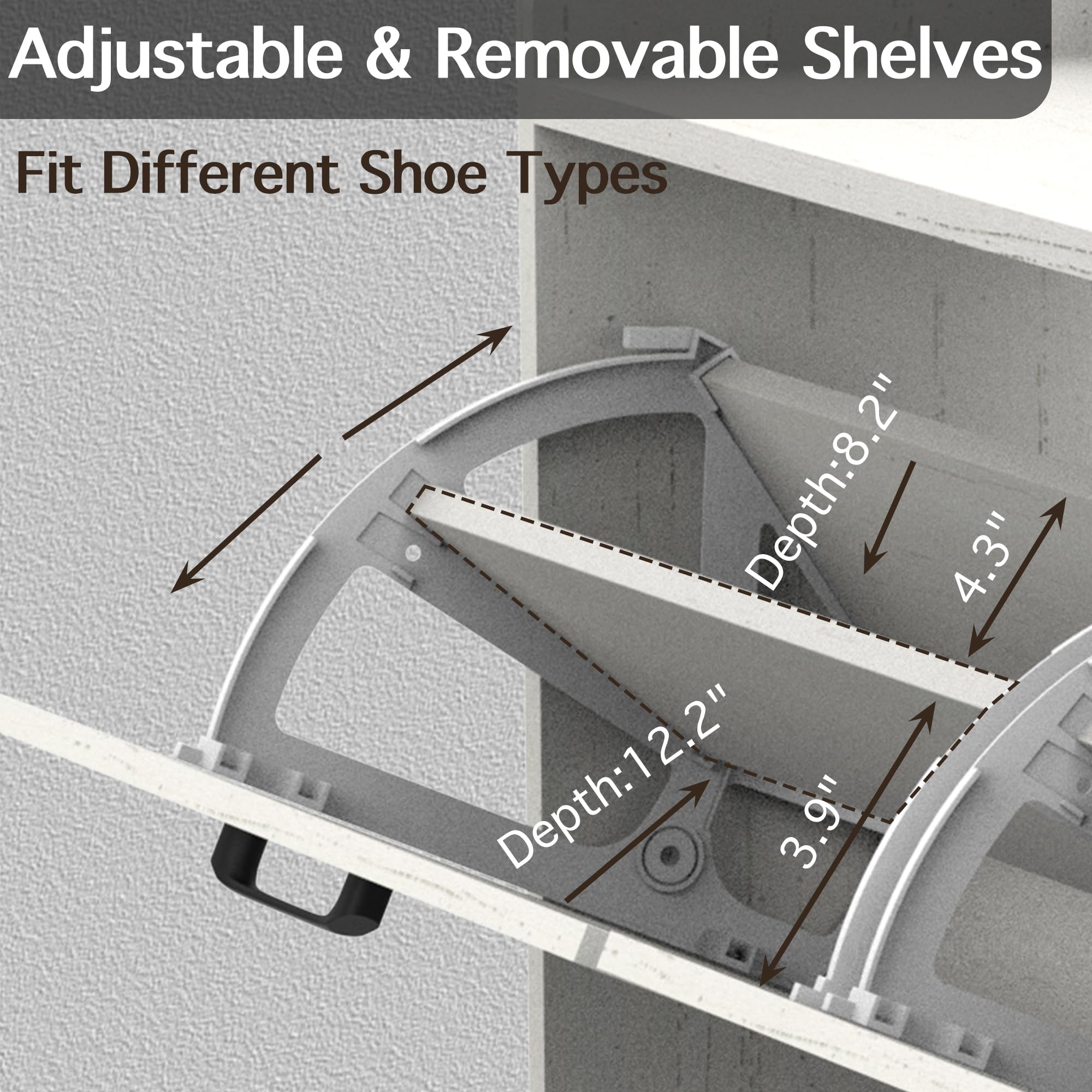 VINYUSE Shoe Cabinet with 4 Flip Drawers, Shoe Storage Cabinet for Entryway, Freestanding Hidden Shoe Cabinet Organizer with Open Storage, Narrow Shoe Rack with Legs, Oak White