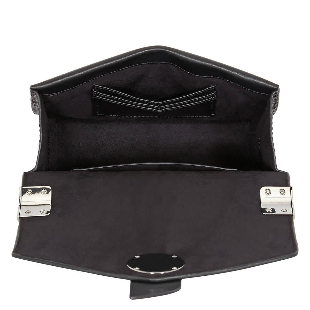Michael Kors Ladies Greenwich Small Logo And Leather Crossbody Bag - Black