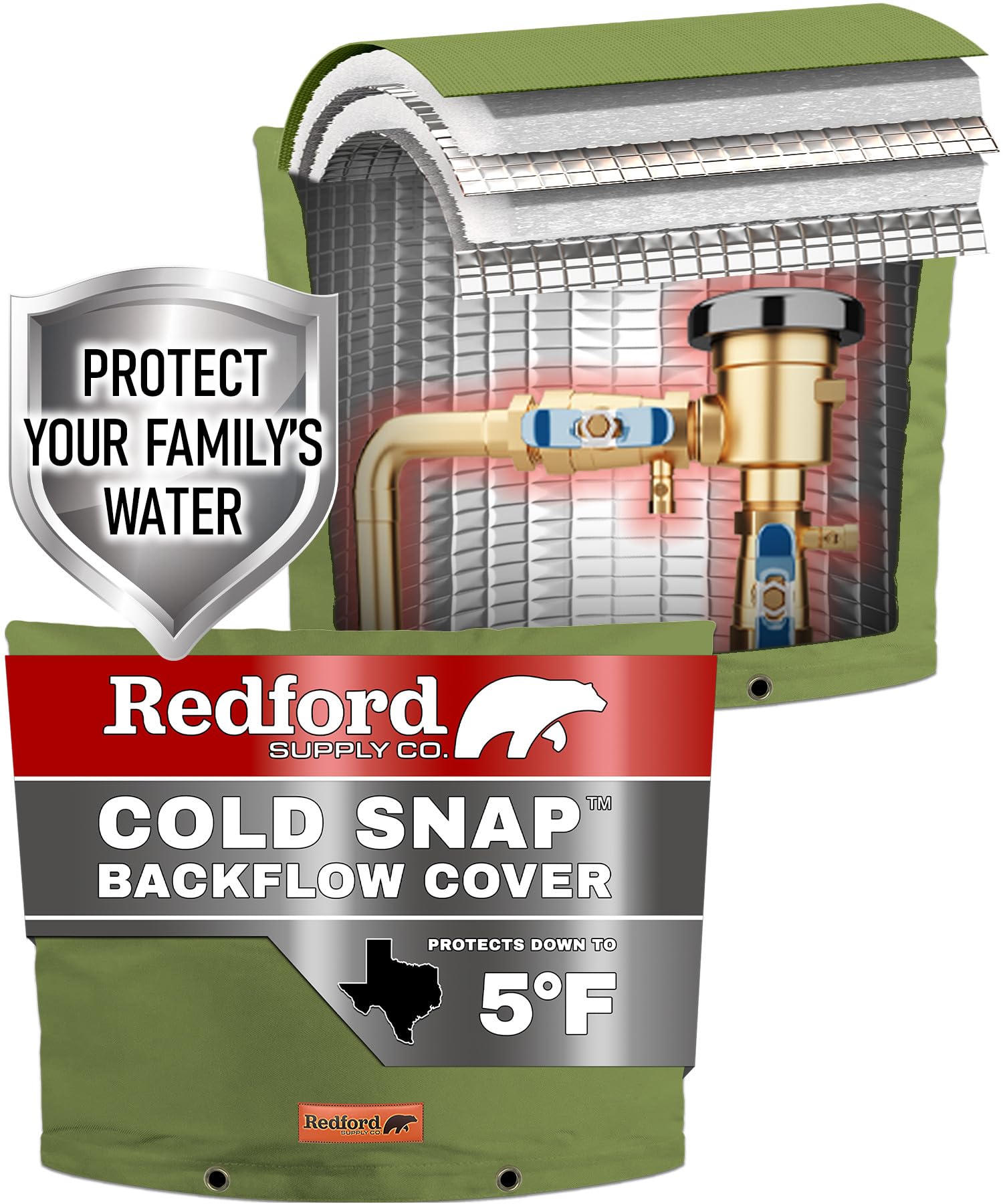 Redford Supply Co. Cold Snap (5°F), Backflow Preventer Cover, Backflow Cover, 90" W x 60" H, Pipe Insulation, Sprinkler Valve Cover, Sprinkler Covers for Outside, Well Pump Cover (Gray)