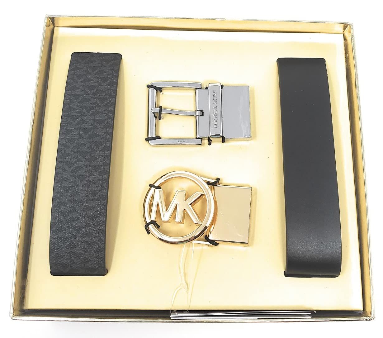 Michael Kors Women's 4 in 1 Leather Belt Gift Set, Black