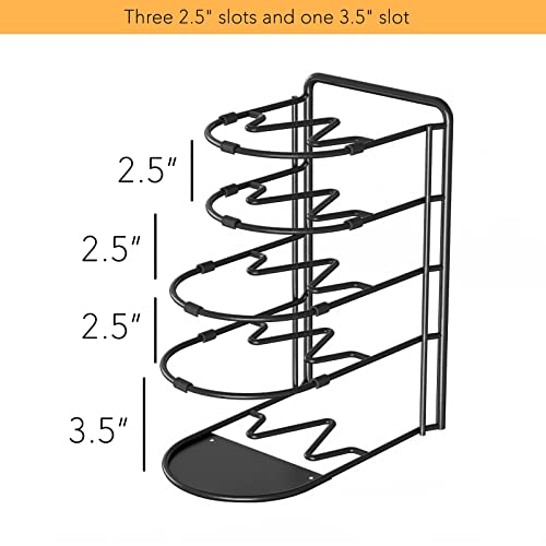 SpaceAid Heavy Duty Pan Organizer Rack for Cabinet, Pot Lid Holder, Kitchen Organization & Storage for Cast Iron Skillet, Bakeware, Cutting Board - No Assembly Required (2 pack)