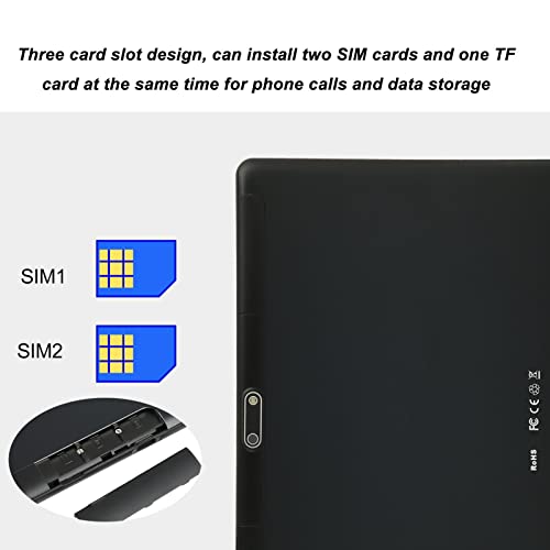 PUSOKEI 4G LTE Tablet for Android 9.0,1280x800 10.1in IPS HD Tablet,4GB RAM 64GB Storage,MTK6753 CPU,Bluetooth,WiFi,Front 2MP Rear 5MP Dual Camera Tablet,5000mAh Battery.(Black)