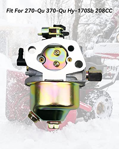 NTSUMI 951-05251 Carburetor Fit for Snowblowers Craftsman Troy-Bilt MTD Compatible with 270-Qu 370-Qu Hy-170Sb 208Cc Engine Models Replace 651-05251