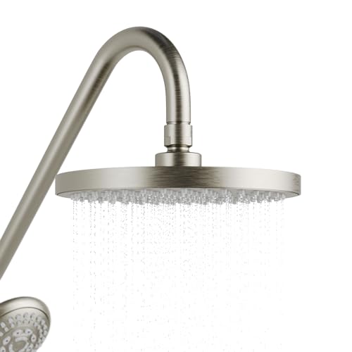PULSE ShowerSpas 1011-III-BN Kauai III Shower System with 8" Rain Showerhead, 5-Function Hand Shower, Adjustable Slide Bar and Soap Dish, Brushed Nickel Finish