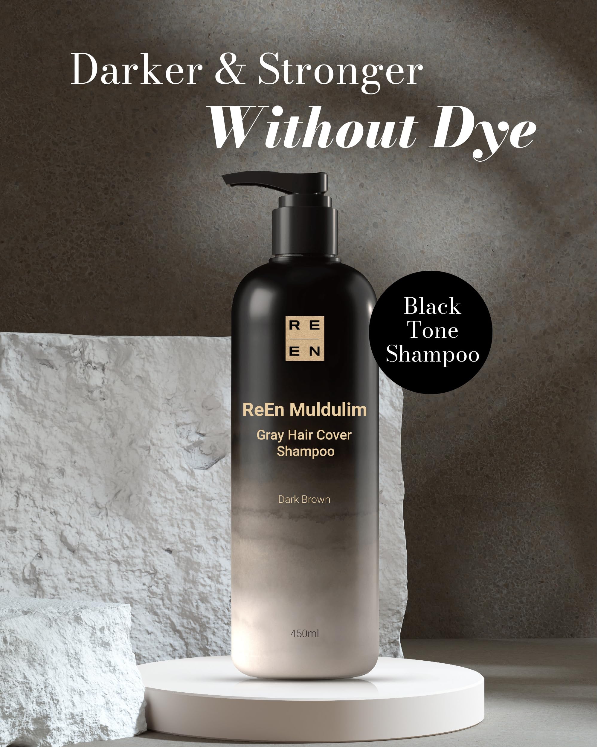 REEN LG Gradual Effect Dark Gray Color for Lighter Shades - Reducing Grey with Biotin Shampoo for Stronger, Healthier and Repaired Hair