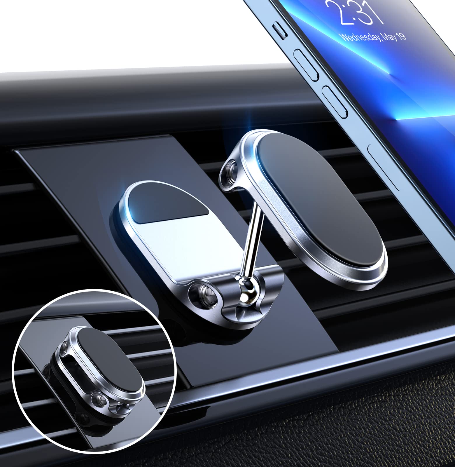 Oxbot Dashboard Mount-2022 Magnetic Phone Mount for Car 360 Degree Adjustable Universal with All Devices 6 Strong Magnets Cell Phone Holder for Car